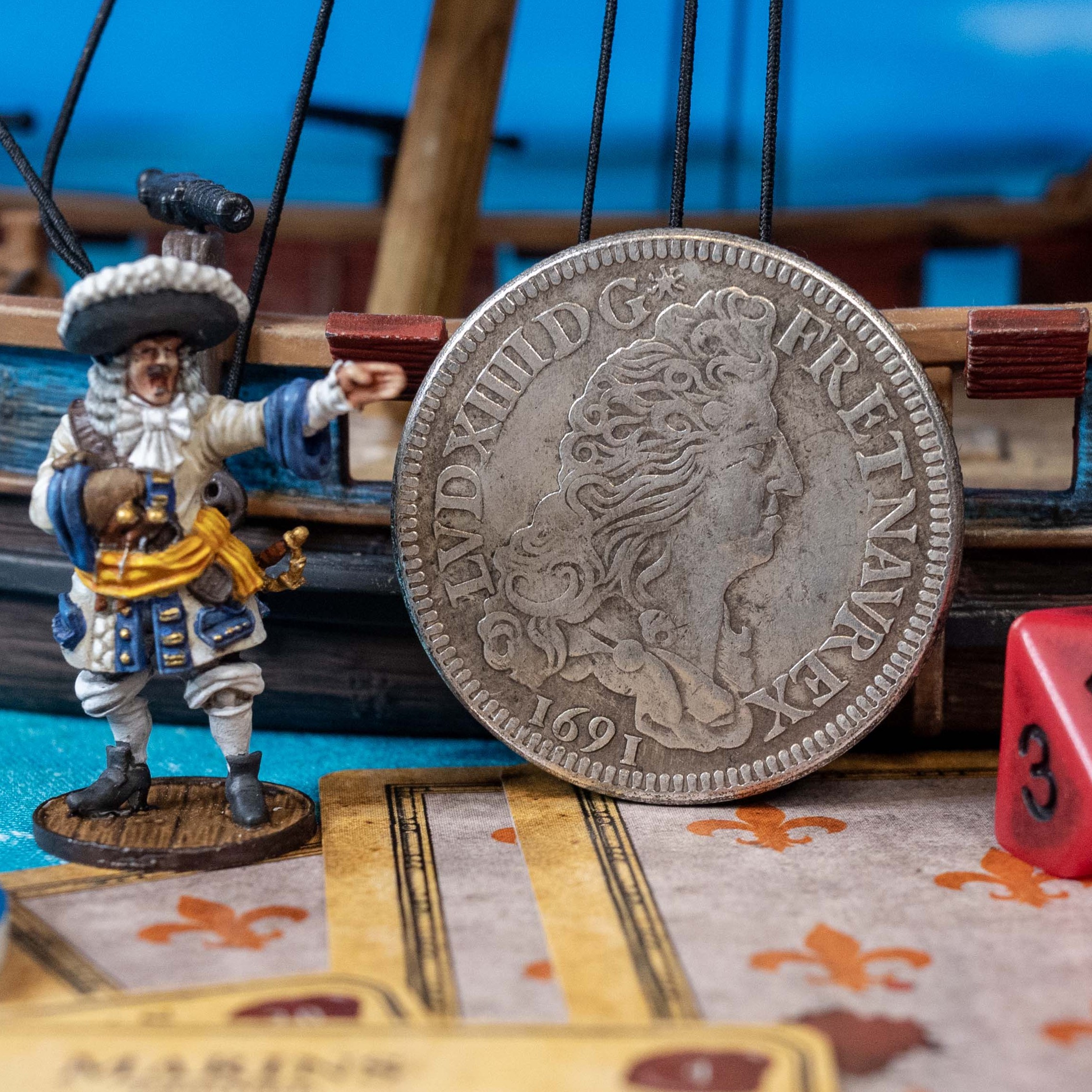 Fortune Token - French Louis XIV 1691 Silver Ecu Coin - Blood & Pigment